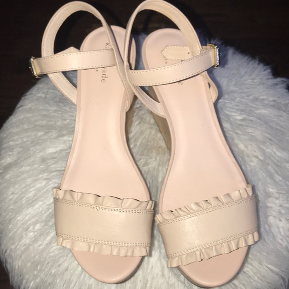 kate spade | Shoes | Kate Spade Tomas Ruffle Wedge Sandals | Poshmark